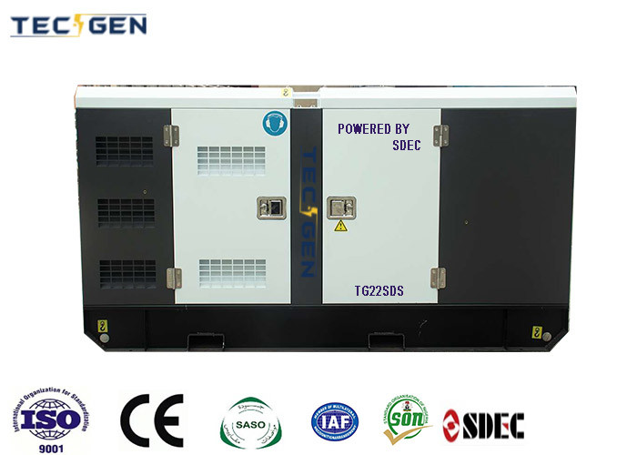 4 Cylinder 16kW Generator Set Silent Enclosed Generator Powered By SDEC ...